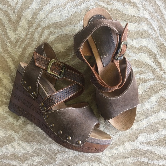 Sbicca | Shoes | Sbicca Leather Platform Wedge Sandals 4 | Poshmark